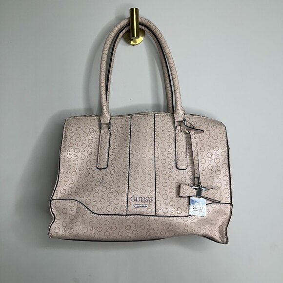 Guess | Bags | Guess Creamy Beige Logo Printed Leather Purse Womens ...